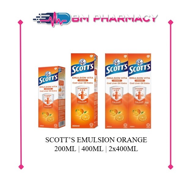 SCOTT'S EMULSION ORANGE 200ML | 400ML | 400ML TWIN PACK | Shopee Malaysia