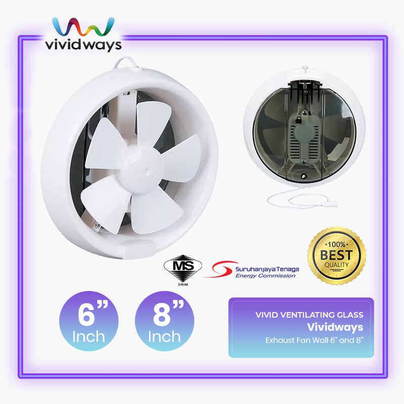 K2 VIVIDWAYS AXEL EXHAUST FAN WALL 6" INCH VW-4815/8" INCH VW-6016 ...