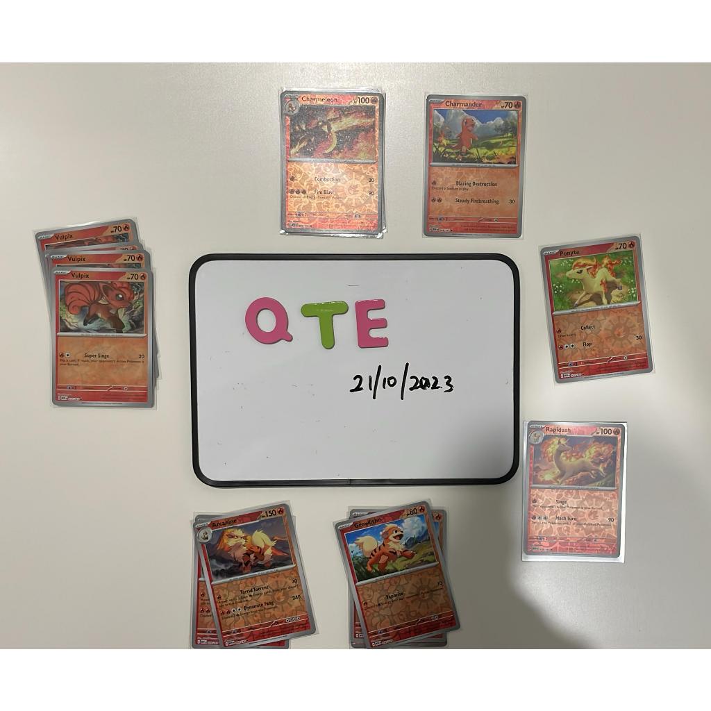 Pokemon TCG SV 151 Reverse Holo Charmander Charmeleon Ponyta Rapidash ...