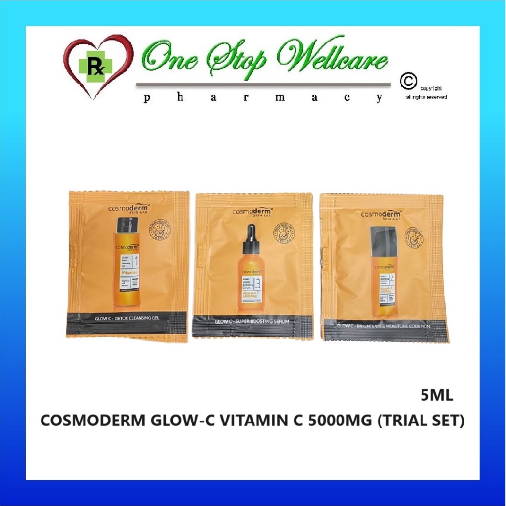 COSMODERM GLOW-C VITAMIN C 5000MG (DETOX CLEANSING GEL 5ML+SUPER ...