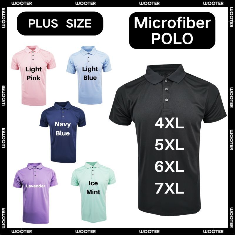 (4XL-7XL) PLUS SIZE Microfiber POLO/Microfiber Collar/Baju Lelaki/Plain T Shirt Kolar/Baju ...