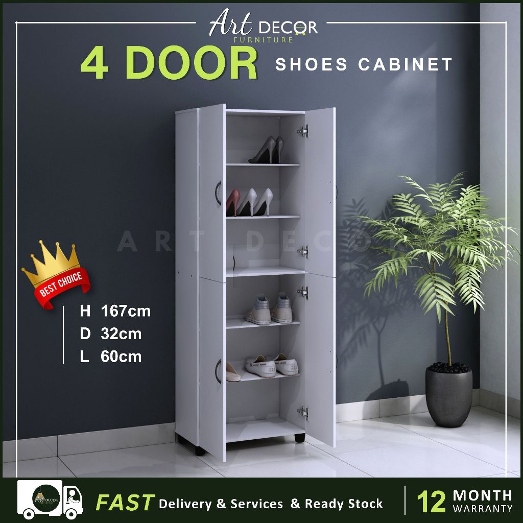 [READY STOCK] Almari Kasut 4 door/2door shoe rack /Shoe Cabinet Ready ...