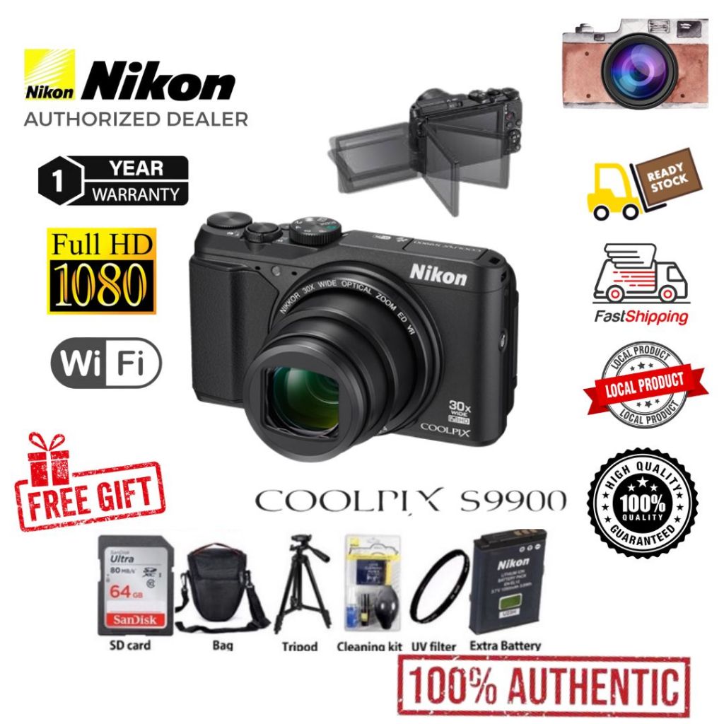 Nikon coolpix S9900 WIFI NFC SNAP BRIDGES Original CMOS Sensor Full HD ...