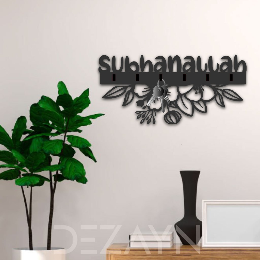 Dezayn Wooden Key Holder KEY-SB Home Decor Wall Mount Key Storage ...