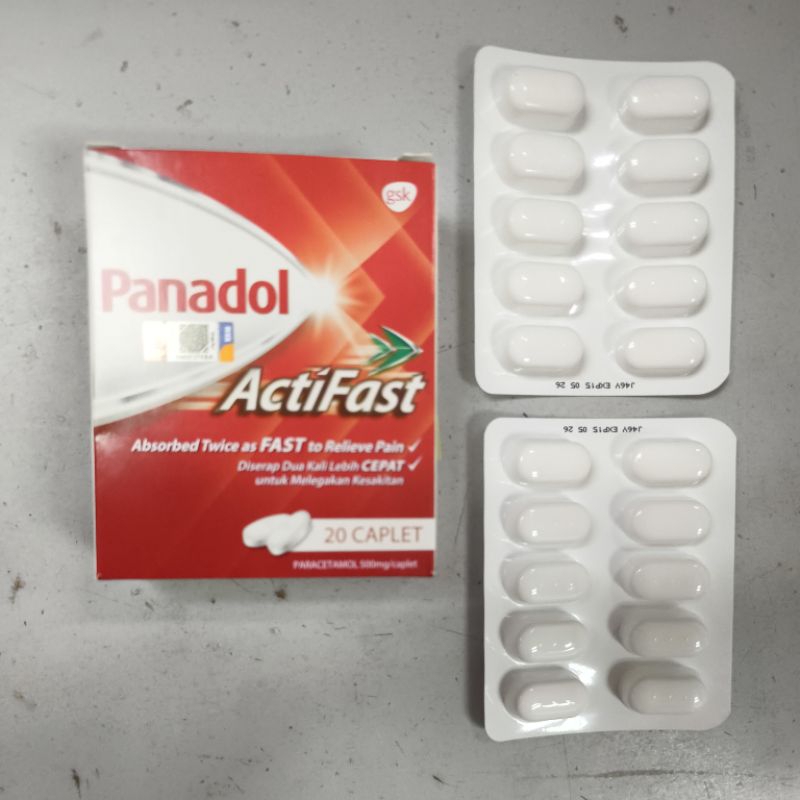 Panadol Actifast 20 Tablets Strip DEMAM Paracetamol Fever E:3/26 ...