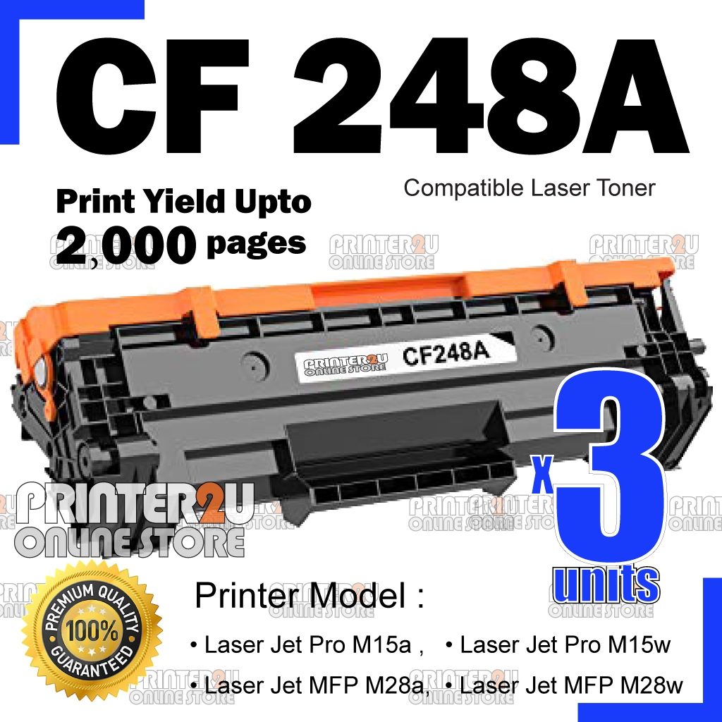 3x CF248A 48A CF248X Compatible HP Laserjet Pro M15A M15w M 15A 15W MFP ...