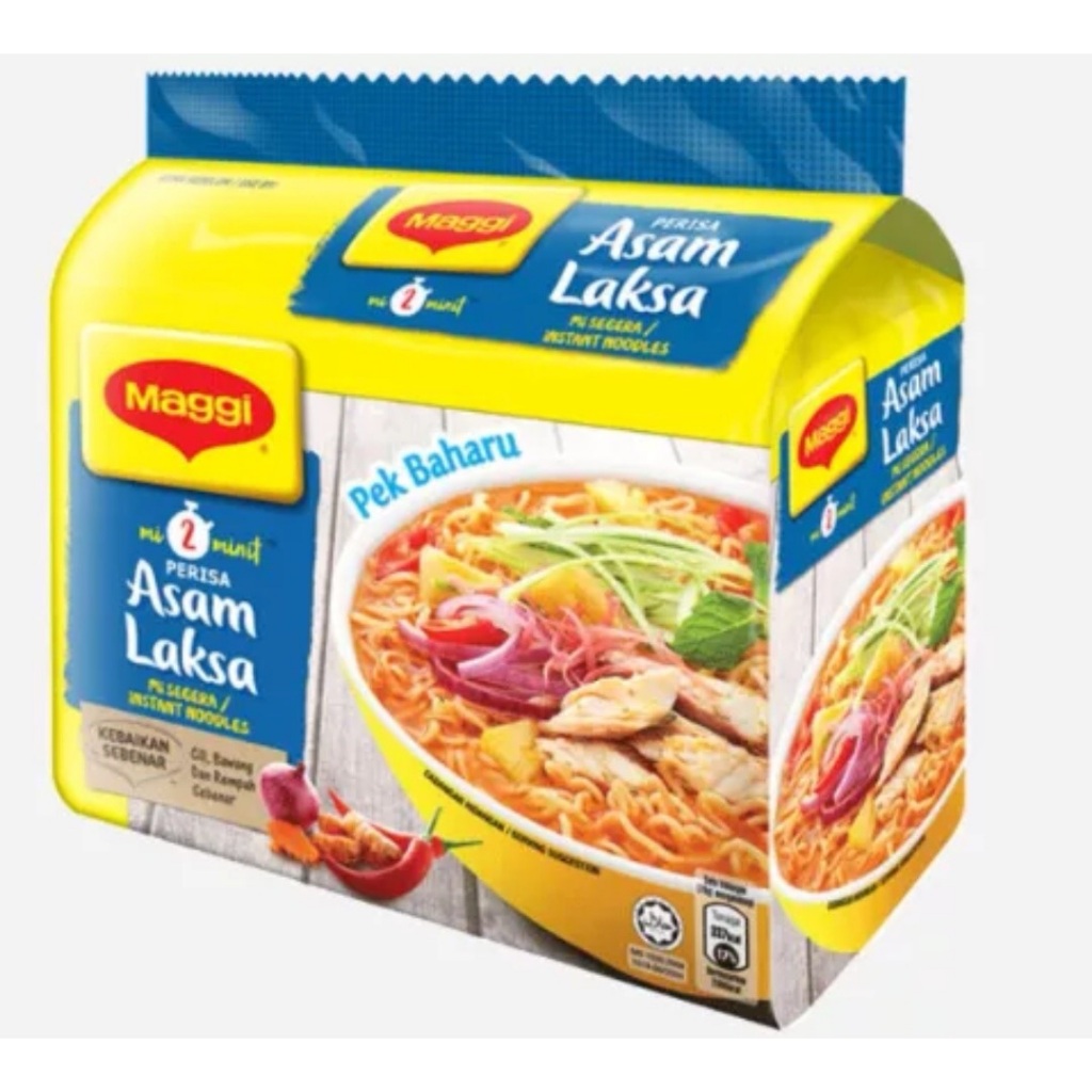 Maggi 2-Min Asam Laksa 5 Pack 78G | Shopee Malaysia
