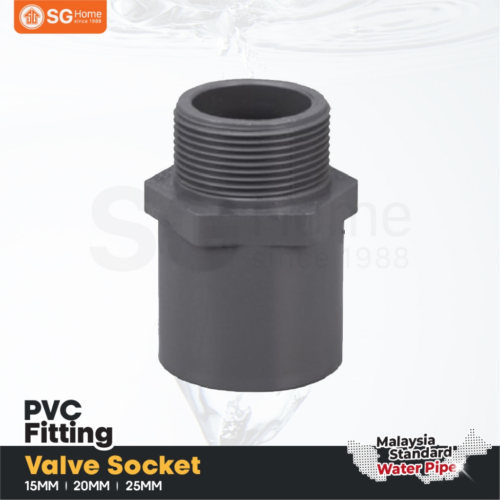 PVC Fitting Connector 15mm 20mm 25mm Socket Elbow Tee PT Valve End Cap Tank Connector for PVC ...
