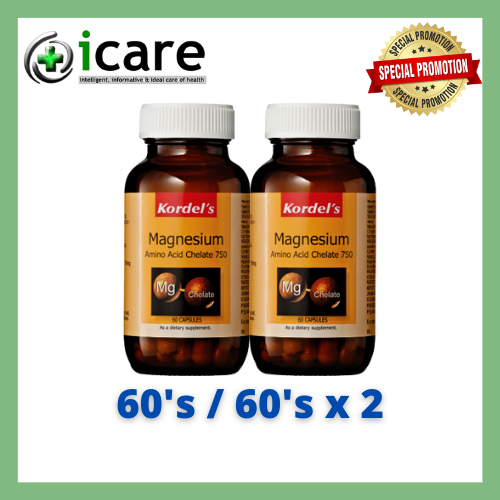 KORDEL'S MAGNESIUM AMINO ACID CHELATE 750MG 60'S / 60'S X 2 ( EXP DATE ...