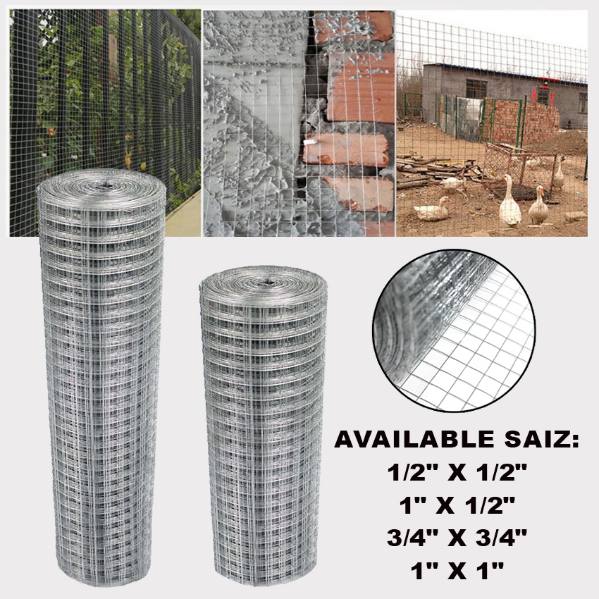 3' x 40' +/- Galvanized BRC Welded Iron Wire Mesh Net Netting /Dawai Jaring | Shopee Malaysia
