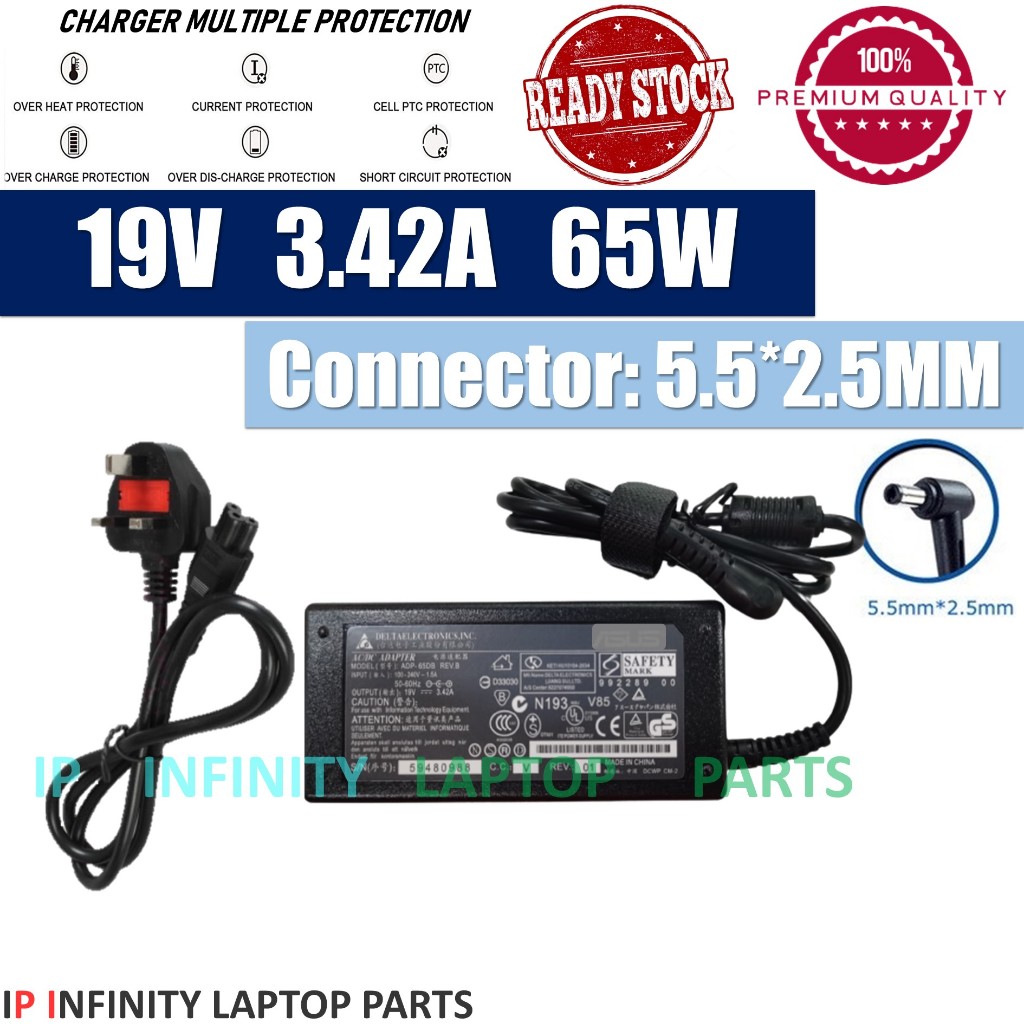 ASUS ADP-65GD B D PA-1650-78 SERIES LAPTOP ADAPTER CHARGER 19V 3.42A 5.5X2.5MM 65W V550 V551 ...