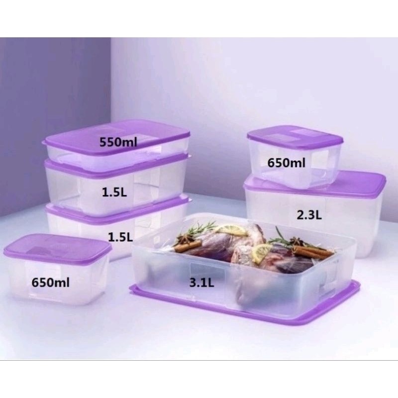 Tupperware Freezermate Essential Set / 650ml / 550ml / 1.5L / 2.3L / 3.1L | Shopee Malaysia