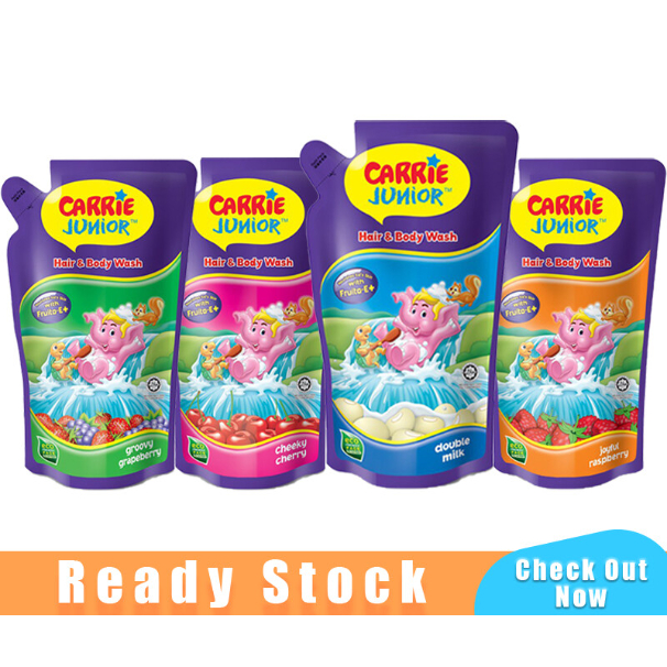 Carrie Junior Hair & Body Wash Pouch 500g Refill baby head to toe ...