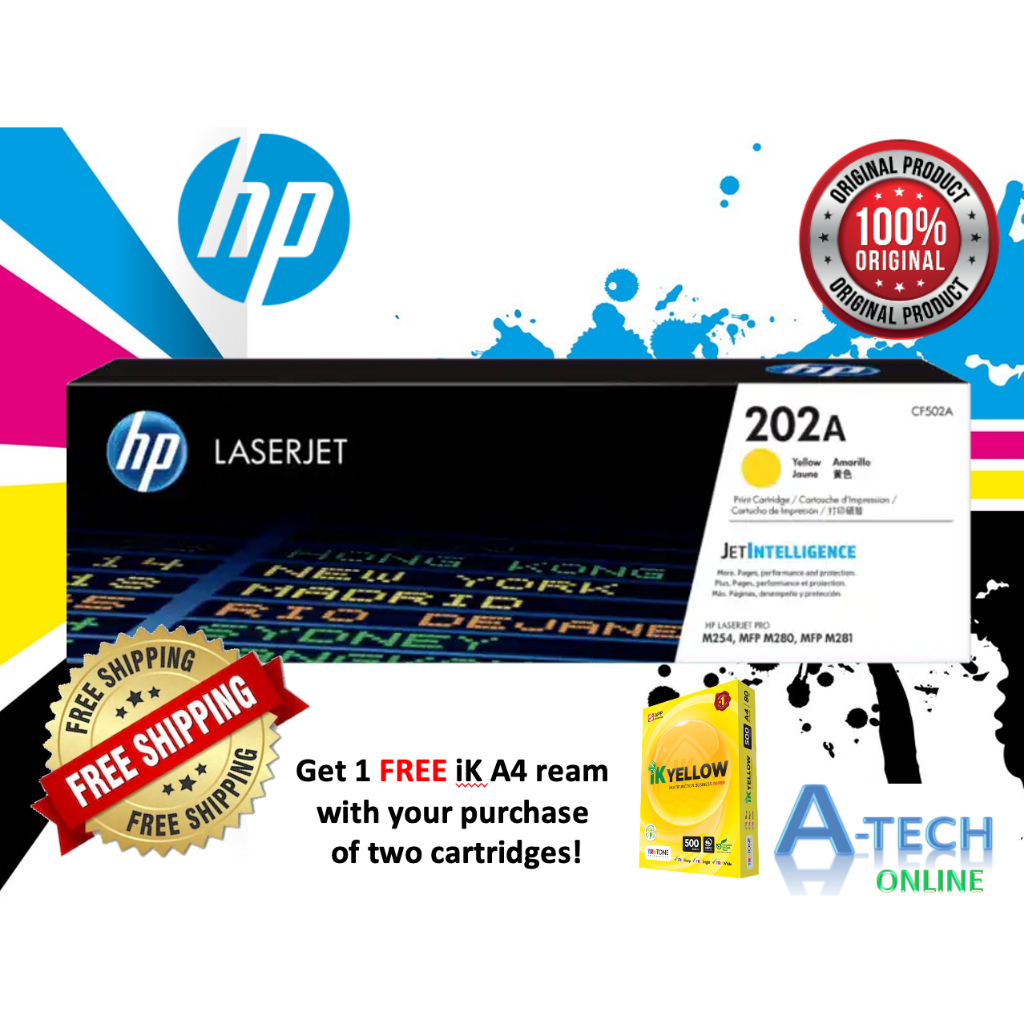 HP CF502A Original Yellow Colour Toner M254 / MFP M280 / MFP M281 ...