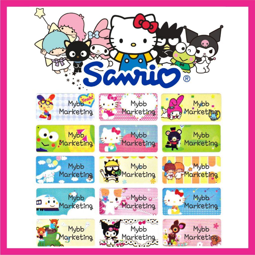 Sanrio 三丽鸥 Name Sticker （waterproof）(Ready Stock) | Shopee Malaysia
