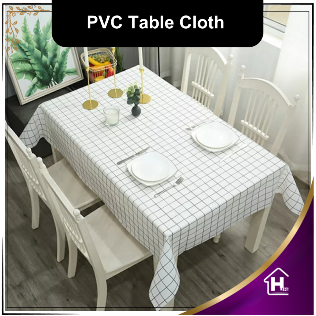 Large Table Cloth PVC Waterproof Oilproof Anti-pollution Tablecloth ...