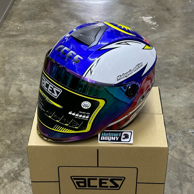 Aces Helmet [ Malaysia Edition ] With Visor Rainbow / Motorcycle ...