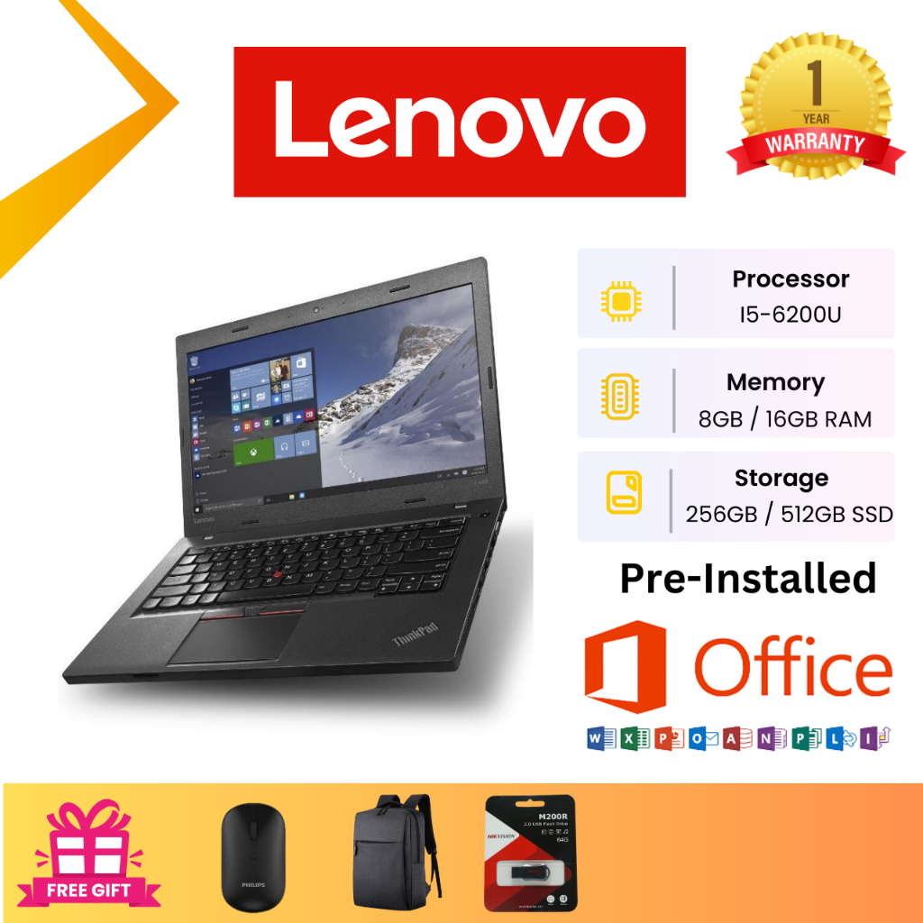 Business Laptop Lenovo Thinkpad L460 / L470 (Intel Core I5-6200U) | Shopee Malaysia