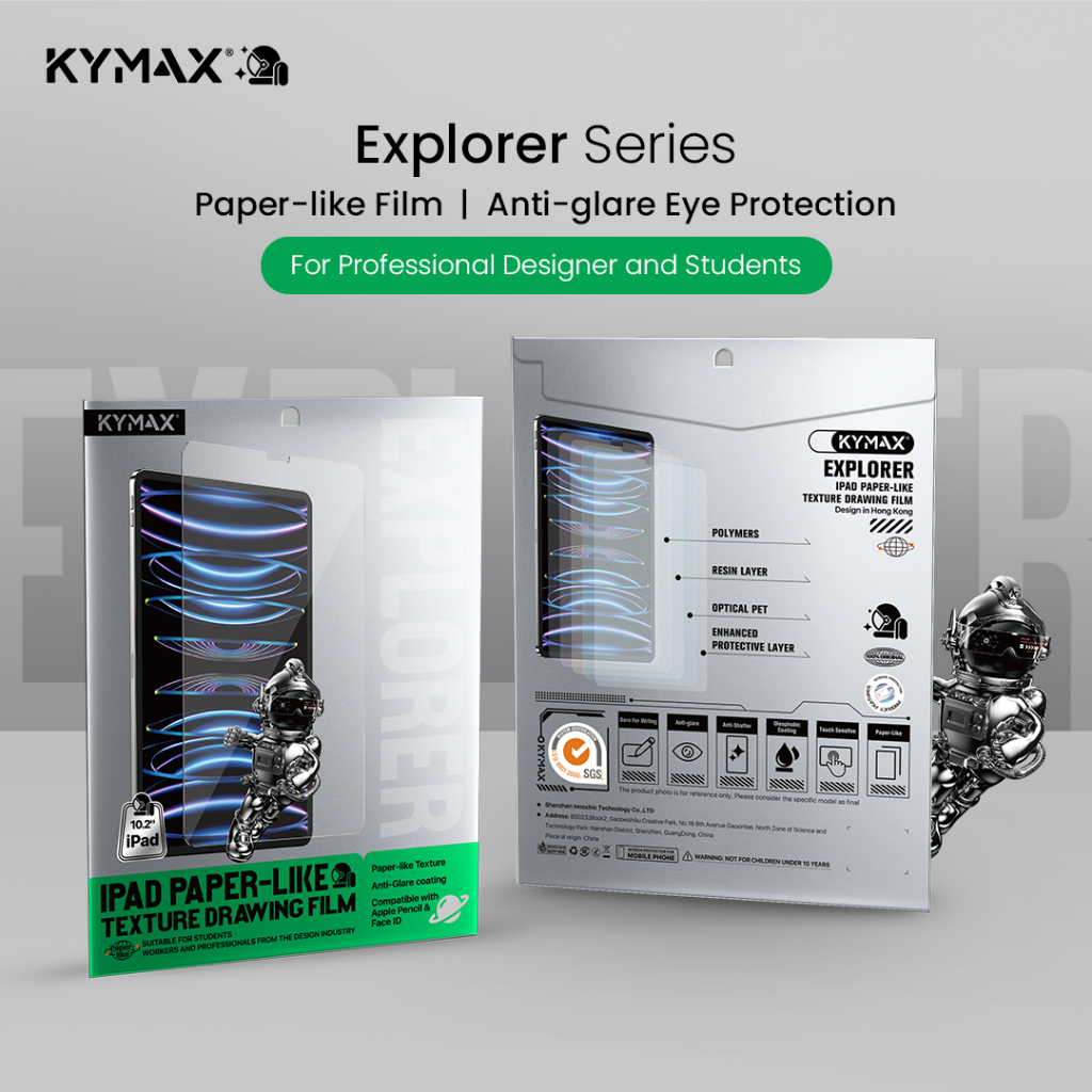 KYMAX Pelindung Skrin iPad Seakan Kertas | Filem Lukisan Jelas Kristal ...