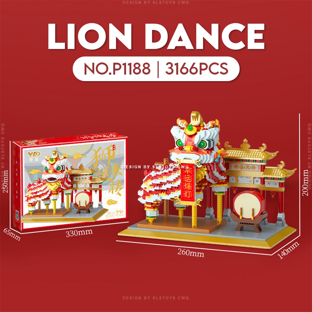 Lucky Fortune Cute Lion Dance Classic China Traditional CNY Chinese New ...