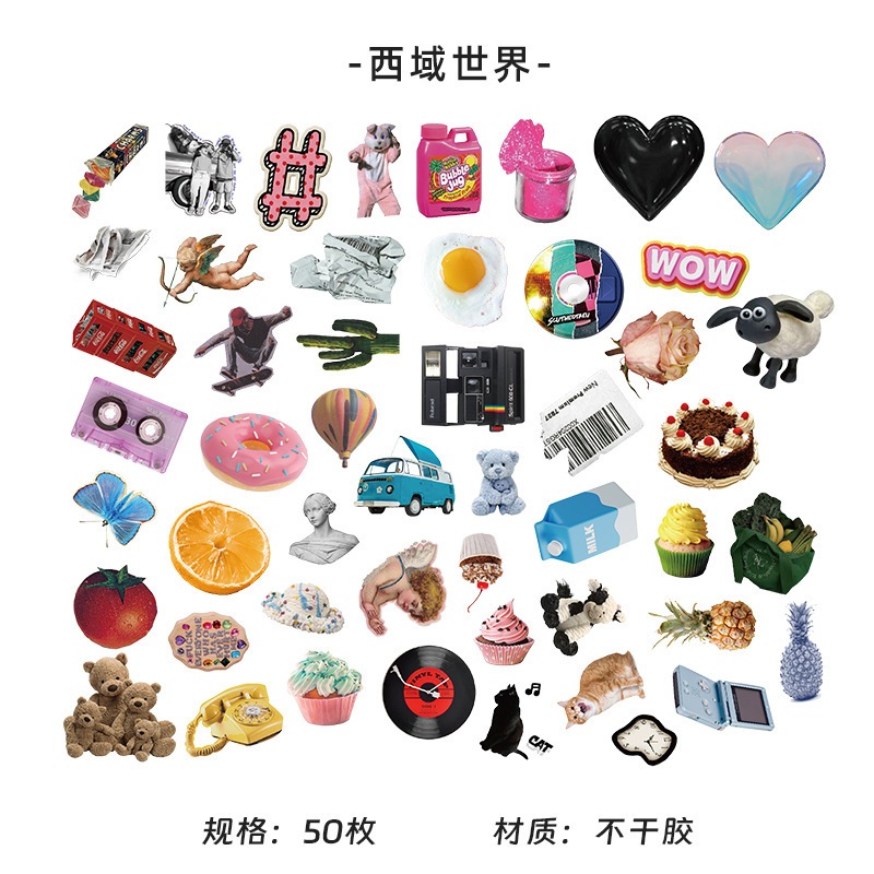 100pcs Ins Korean Style Stickers Decoration Journal Sticker For Laptop ...