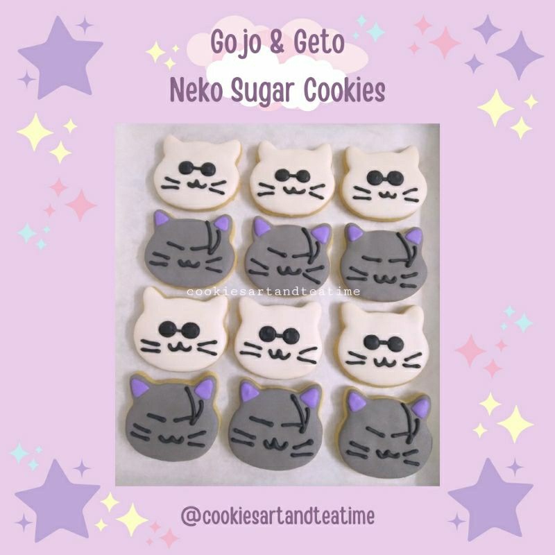 Anime Cookies Gojo & Geto Neko Sugar Cookies (Jujutsu Kaisen) | Shopee ...