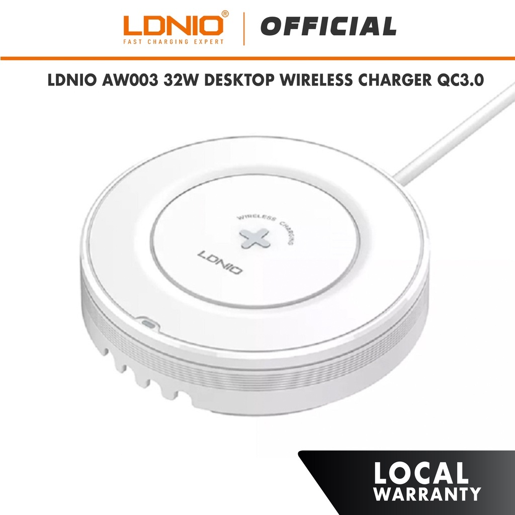 LDNIO AW003 32W Desktop Wireless Charger 1 PD+1 QC3.0 +2 USB-A Ports ...
