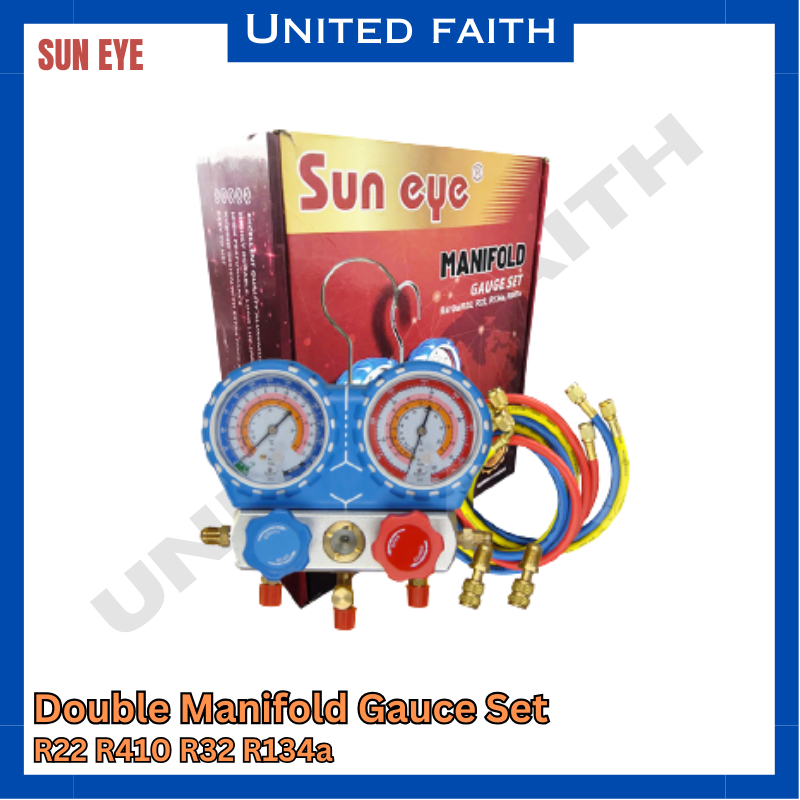 SunEye Double Manifold Gauce set R410 R22 R134a R32 | Shopee Malaysia