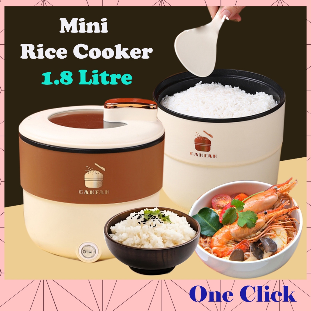 Multiuse 1.8L Mini Rice Cooker Easy Cook Easy Carry Cooker for 2-3 Pax ...