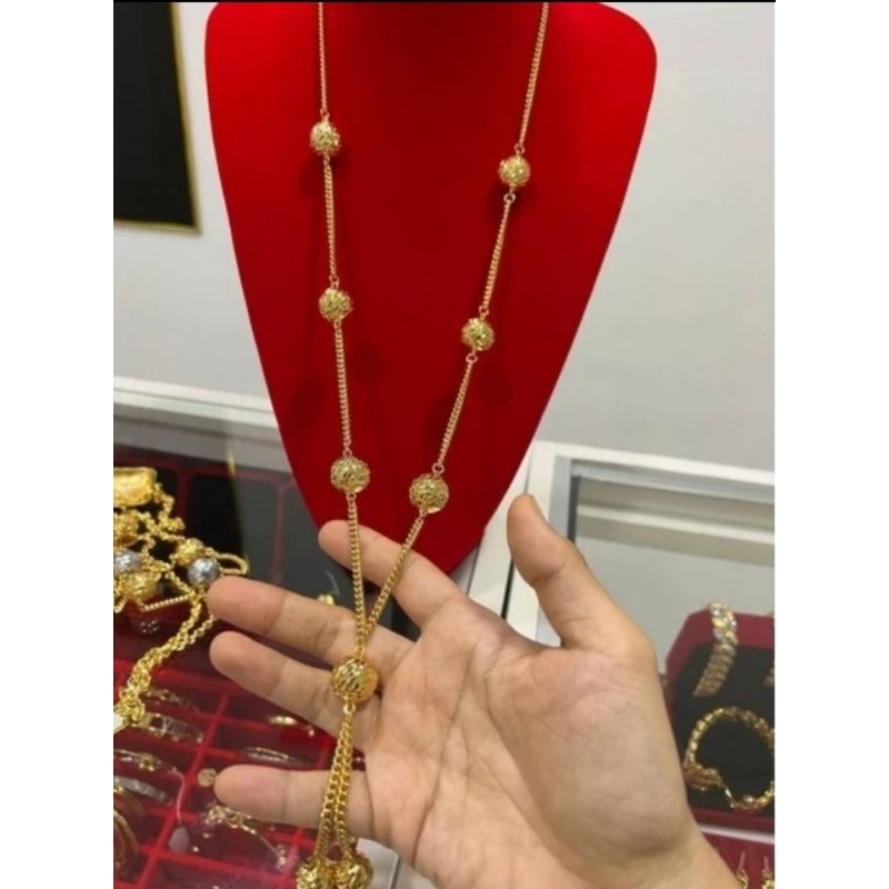 ️ Rantai Leher Boba Besar Full Gold Cop 916 ️ Emas Korea | Shopee Malaysia