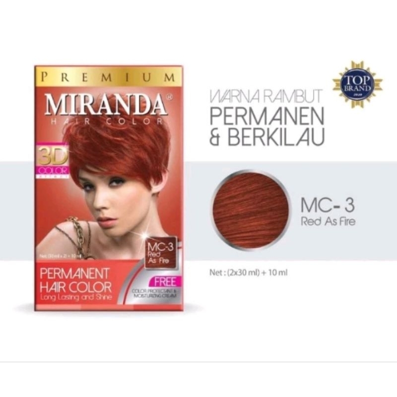 Miranda Hair Color ( Cat Rambut Permanen) MC3 RED AS FIRE | Shopee Malaysia