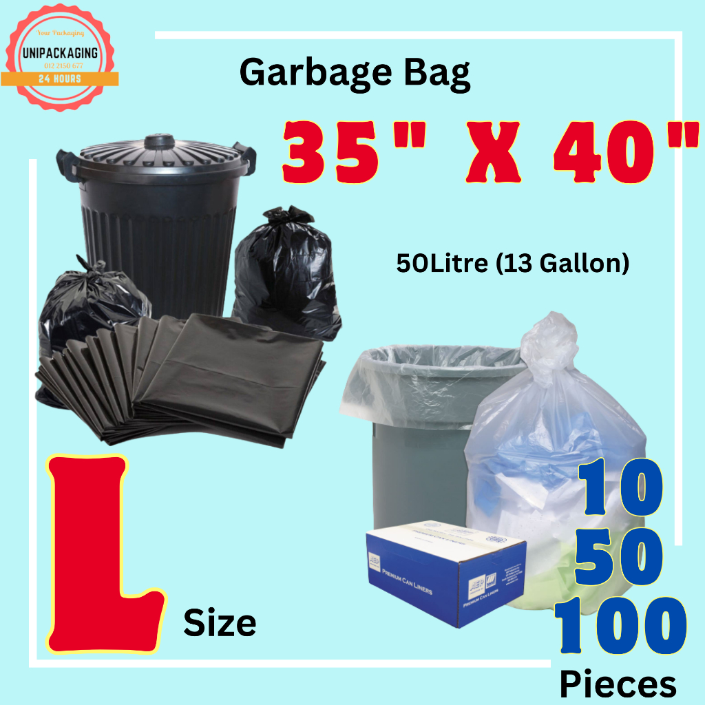 35" x 40" Large Garbage Bag | Plastik Sampah Besar/Rubbish Bag ...