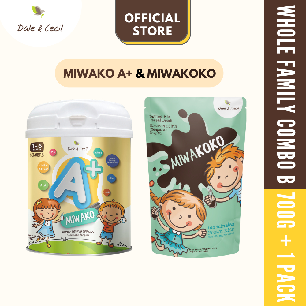 MIWAKO A+ Plant-based Formula Milk (700g x 1) + MIWAKOKO Chocolate Plant Milk (33g x 10's x 1 ...