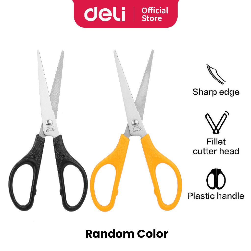 Deli Scissors Portable Scissors Extension Handle E0603 | Shopee Malaysia