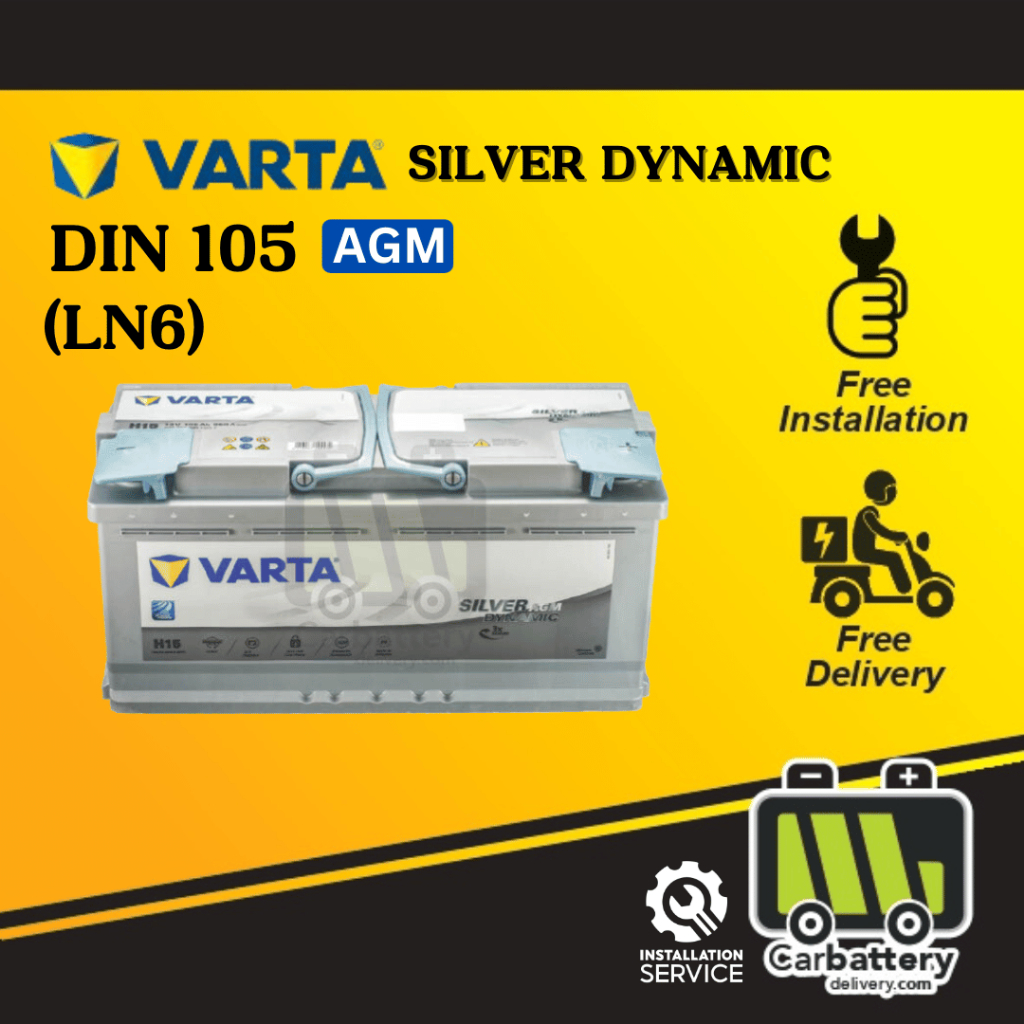 [Installation Provided] Varta AGM DIN105 LN6 Auto Start Stop Car Battery Bateri Kereta OEM Brand ...