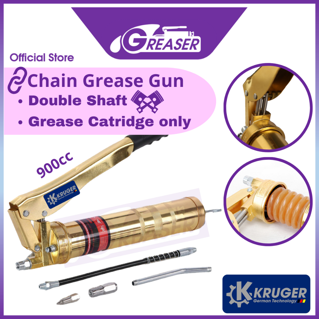 Greaser Chain Grease Gun / Pump 900cc Heavy Duty (Double Shaft ...