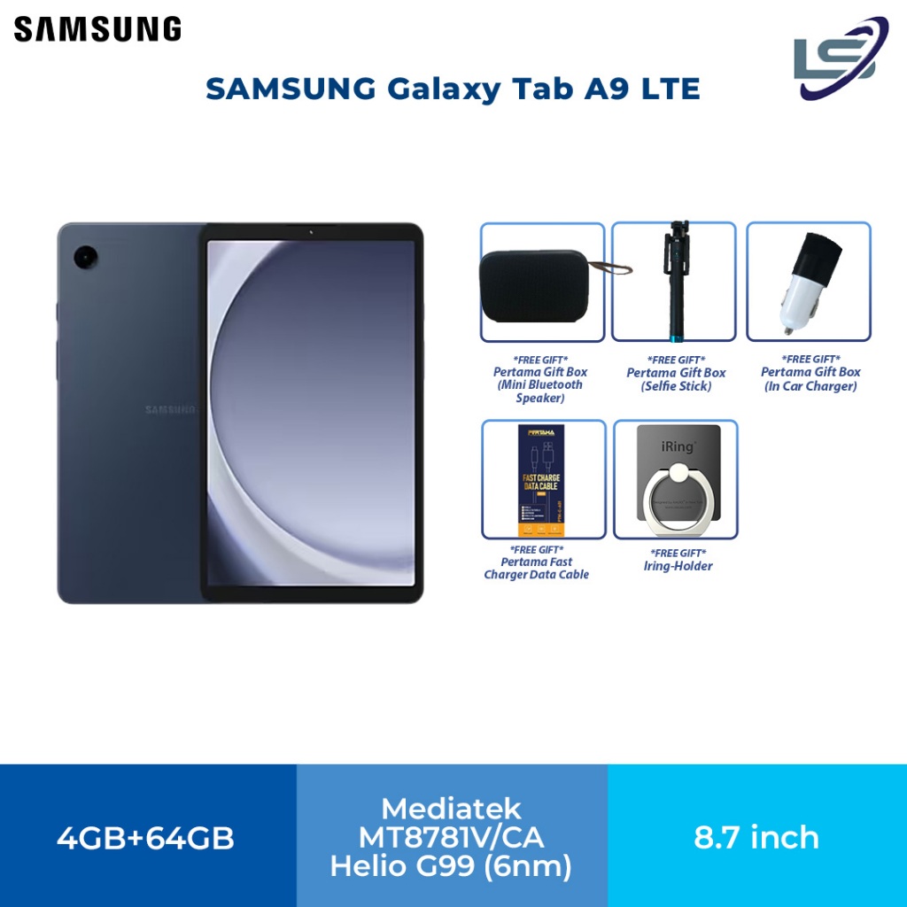 SAMSUNG Galaxy Tab A9 LTE 4GB+64GB | 8.7" TFT Display | 5100mAh Battery ...