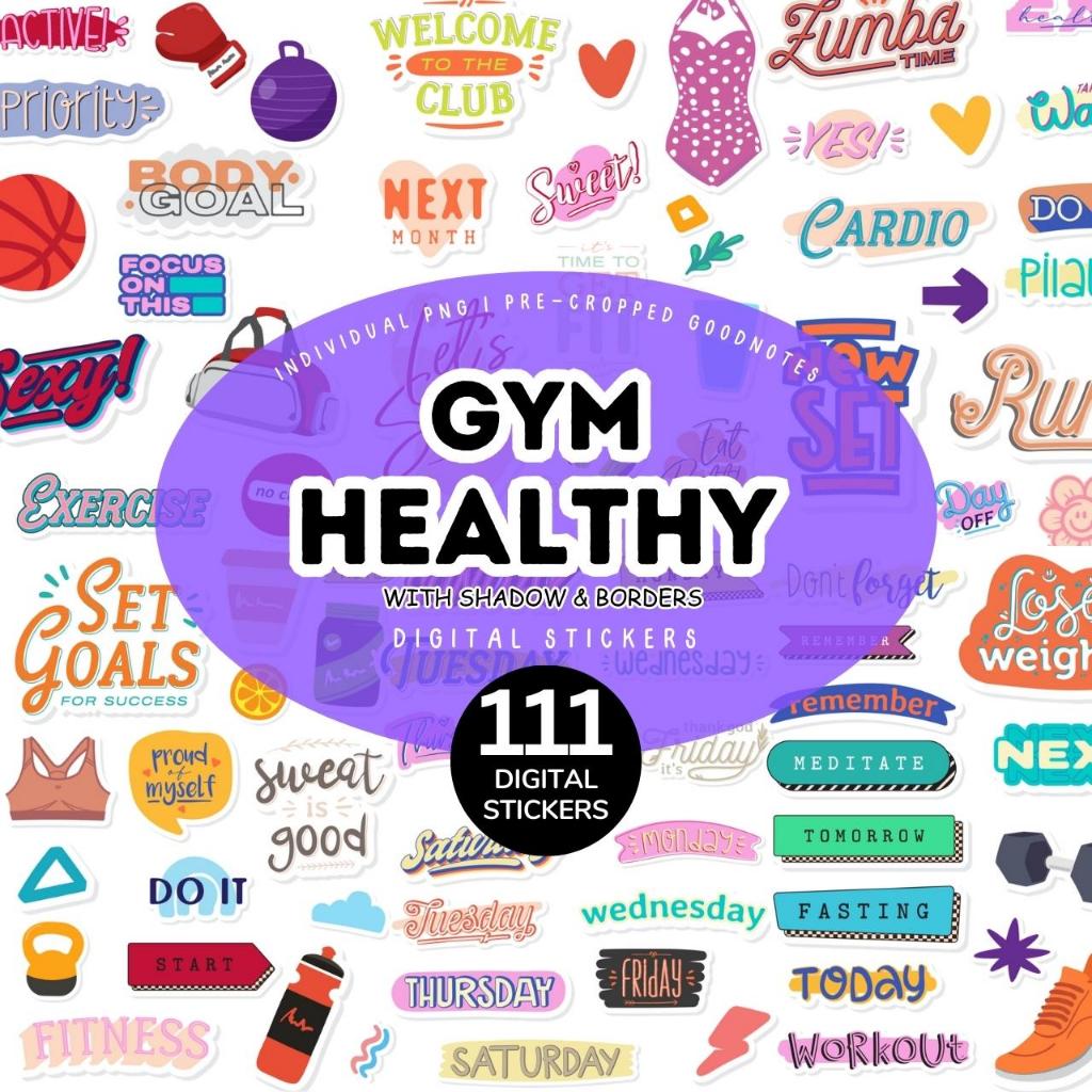 Gym Motivational Digital Sticker PNG / Digital Sticker Goodnotes for ...