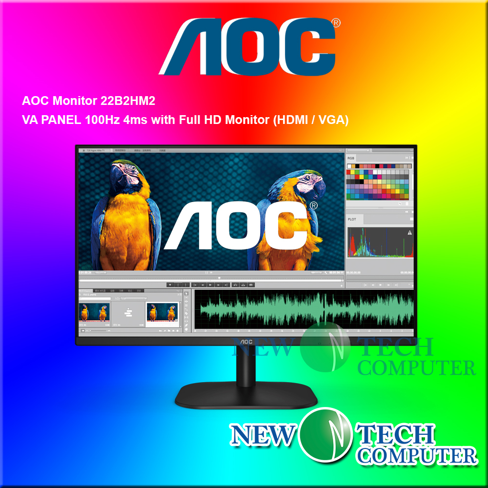 AOC Monitor 22B2HM2 VA PANEL 100Hz Full HD Monitor (HDMI / VGA) 3 Years ...