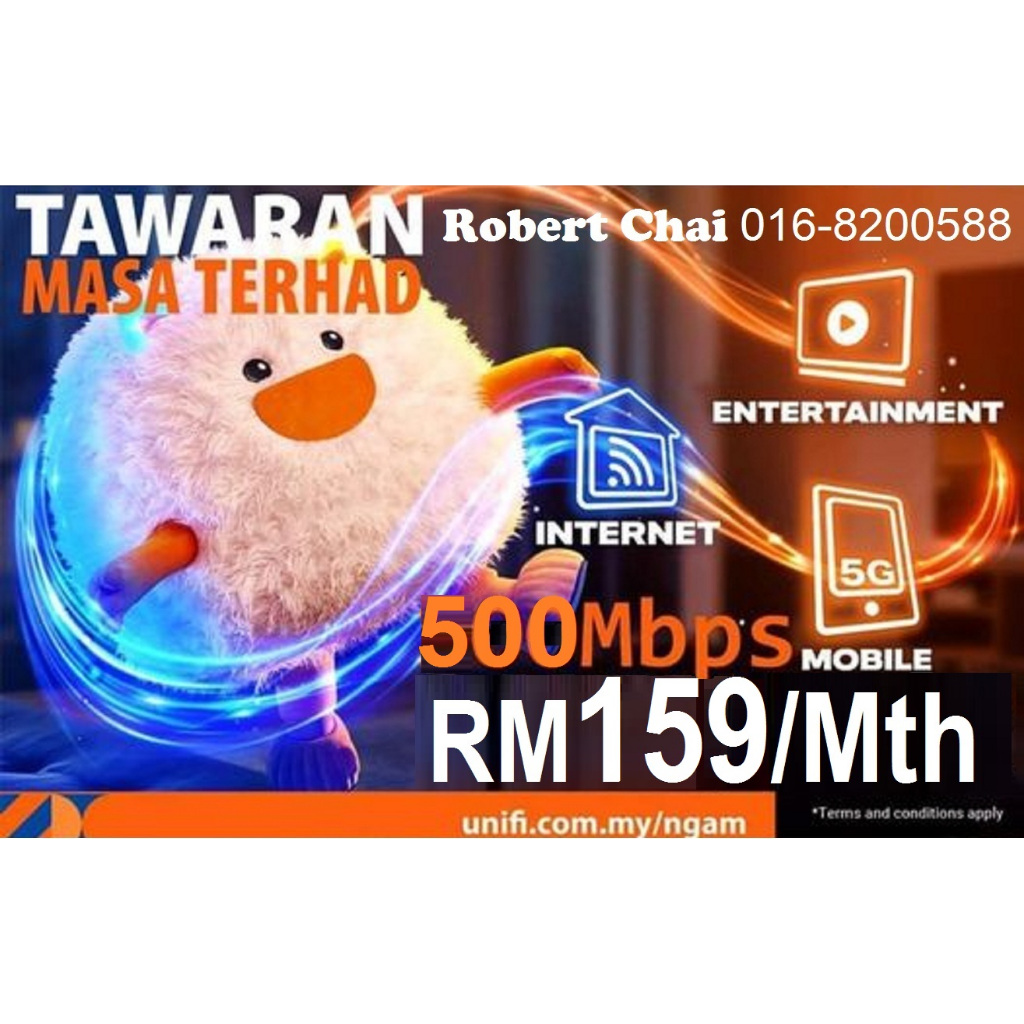 TM UNIFI 500 Mbps Home Fibre Broadband High Speed Internet - Unlimited Data, Free Modem & WiFi ...