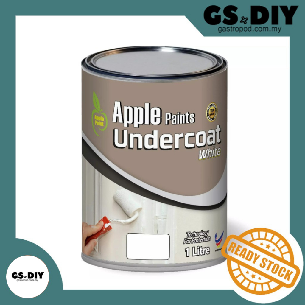 1L APPLE Paint Undercoat- White(Wood)⏲Cat Alas Putih (Kayu) 底漆(木)-白 ...
