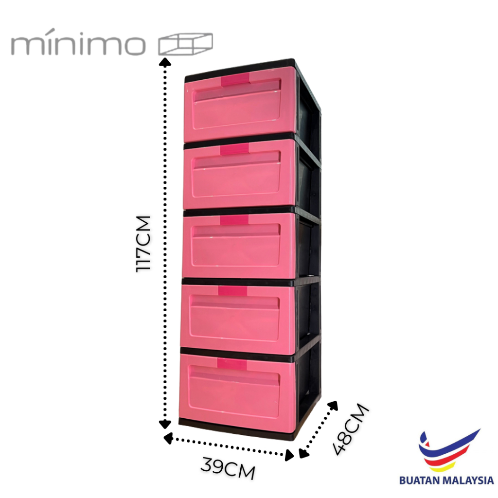 Minimobox 3 4 5 Layers Plastic Drawer Storage Cabinet Wardrobe Drawer ...