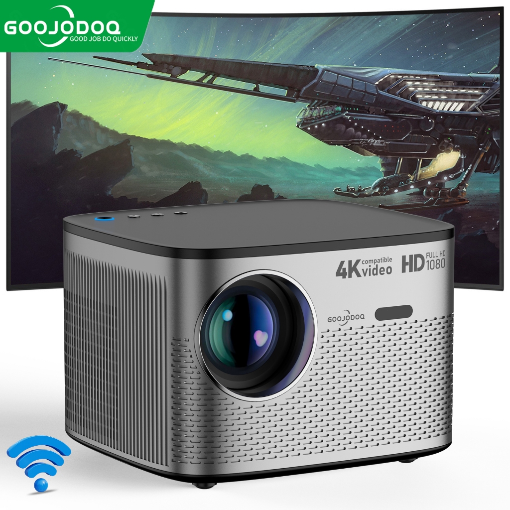 GOOJODOQ 13000 LM Mini Projector Full HD home projector supports IOS ...