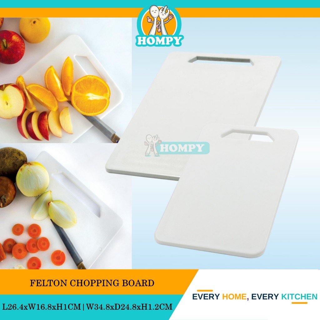 FELTON Chopping Board Anti-slip Plastic Chopping Board White Chopping ...