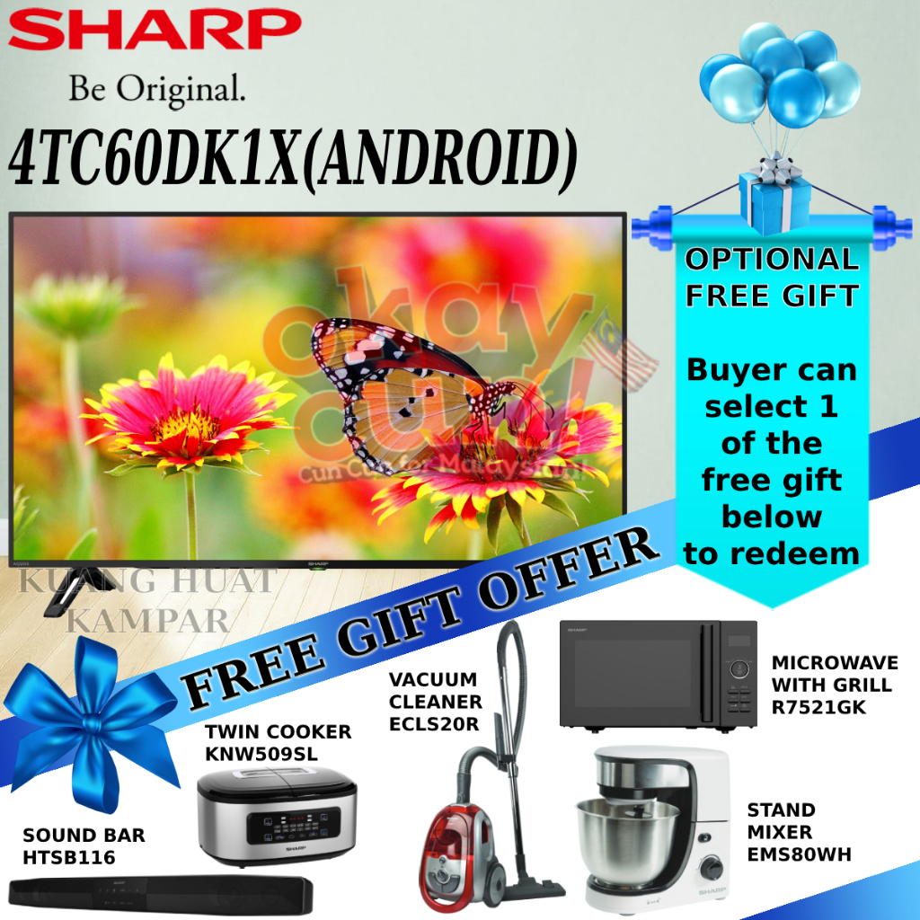 SHARP AQUOS 60 INCH 4K UHD ANDROID TV 4TC60DK1X | Shopee Malaysia