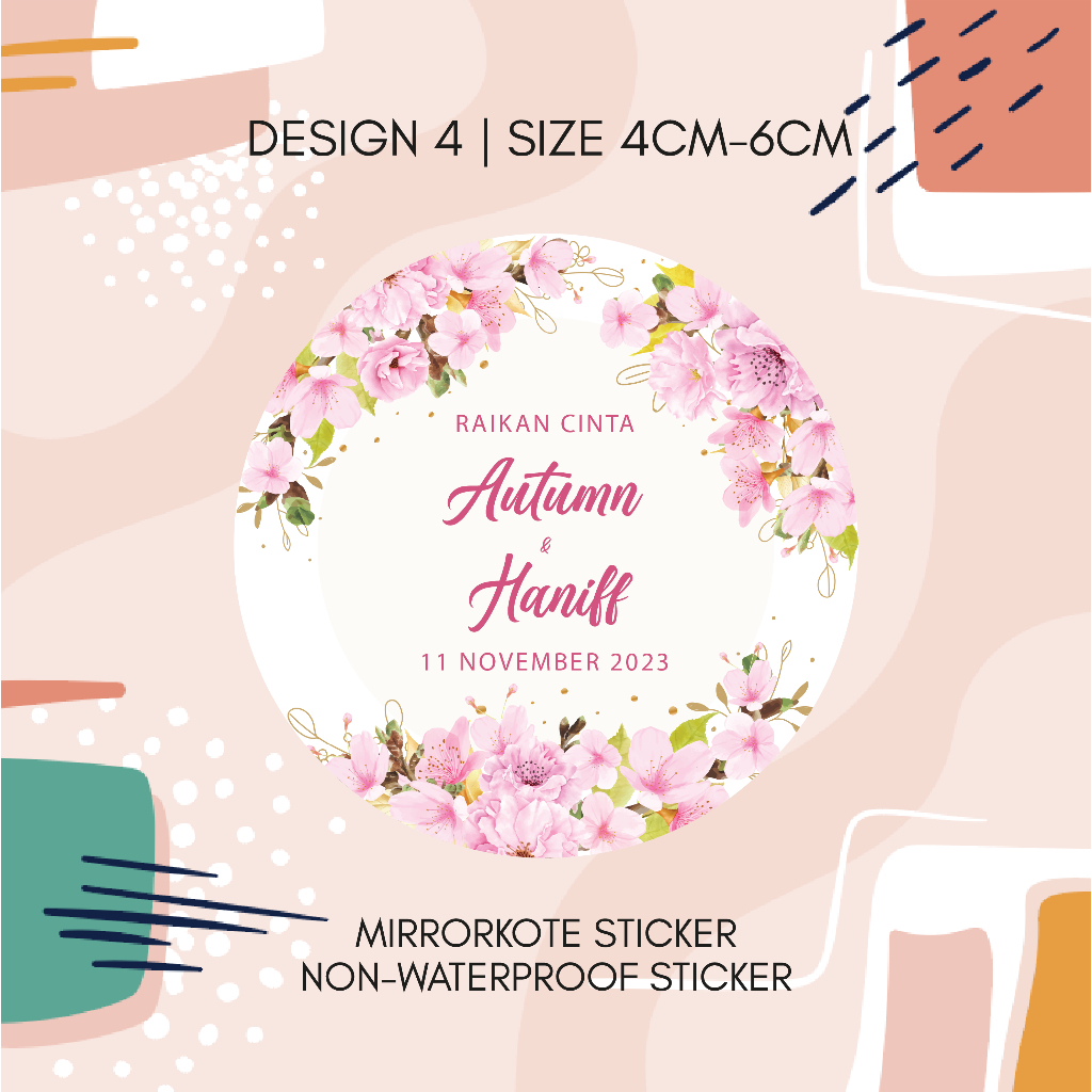 [STICKER] Floral Round Thank You Sticker Wedding Aqiqah Engagement ...