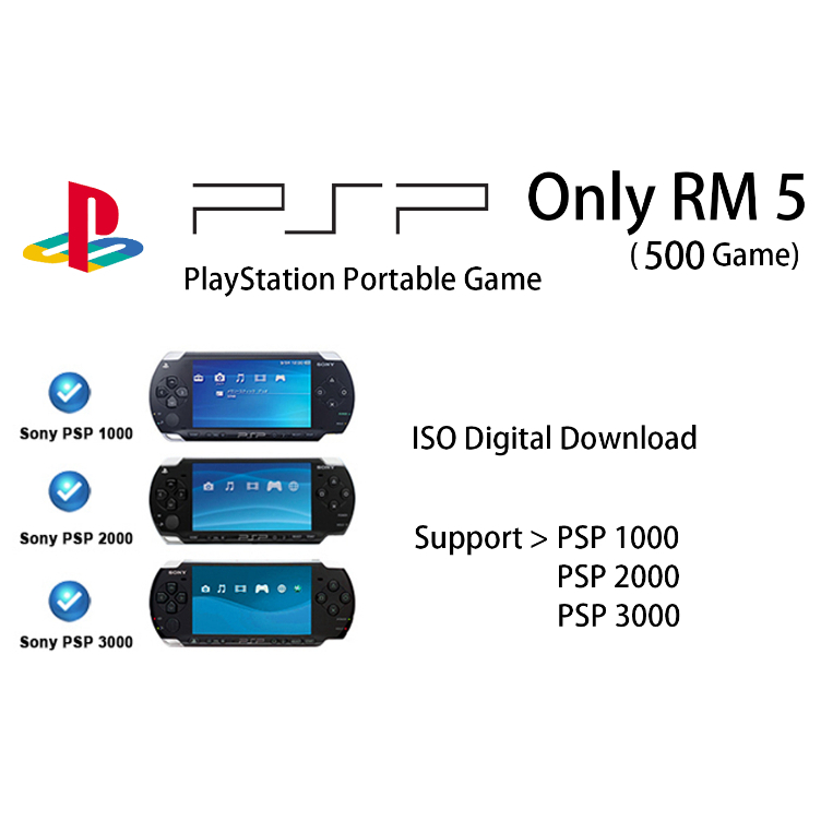 PSP ISO Game (Digital Download) (Lifetime) (500 Game) (Support > PSP ...