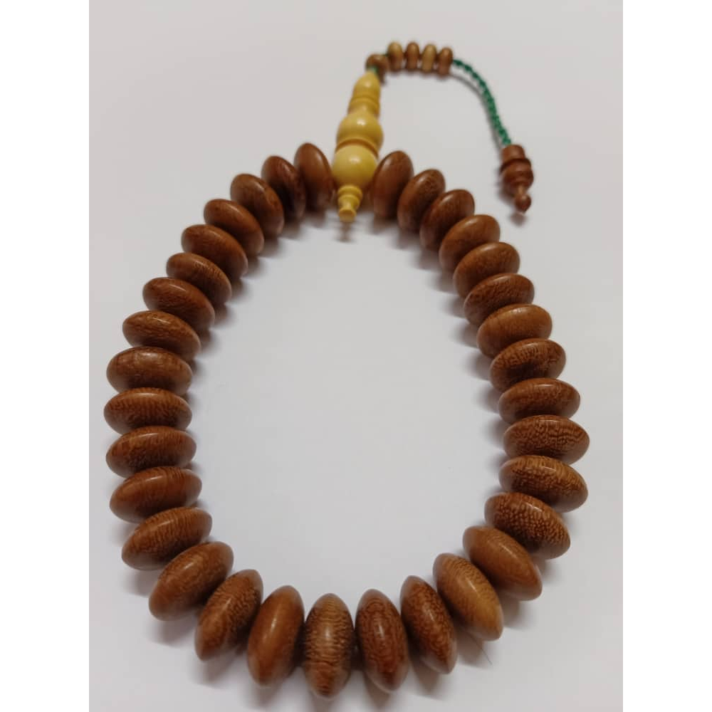 Tasbih 33 biji gemunggal imam kemuning gading saiz 15mm bentuk leper ...