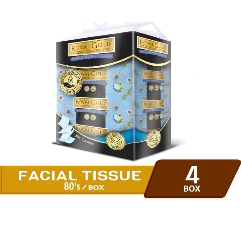 Royal Gold Interleaf Facial Tissue 80's x 1Pk | Shopee Malaysia