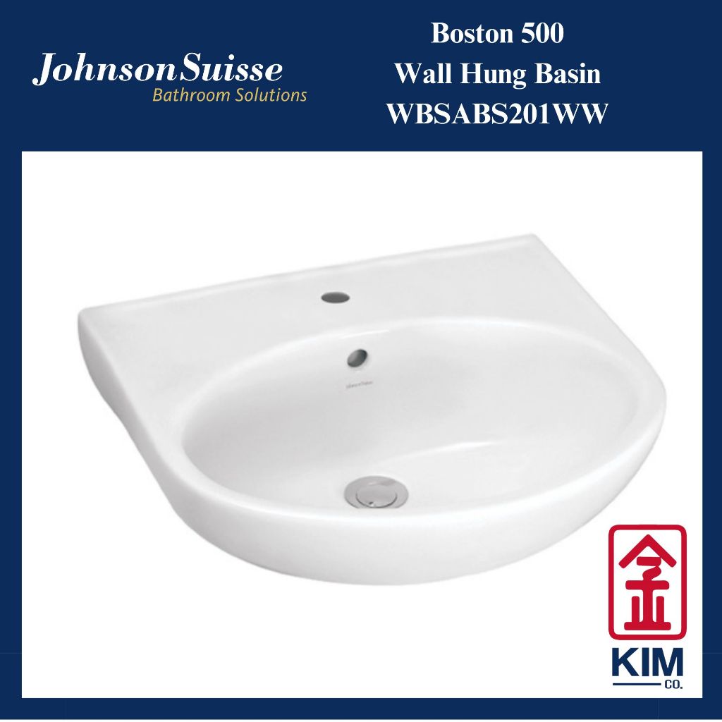 Johnson Suisse Boston 500 Wall Hung Basin (WBSABS201WW) | Wash Basin ...